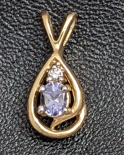 QCD 14K Yellow Gold Pale Amethyst & Diamond Pendant Enhancer *MASSIVE ...