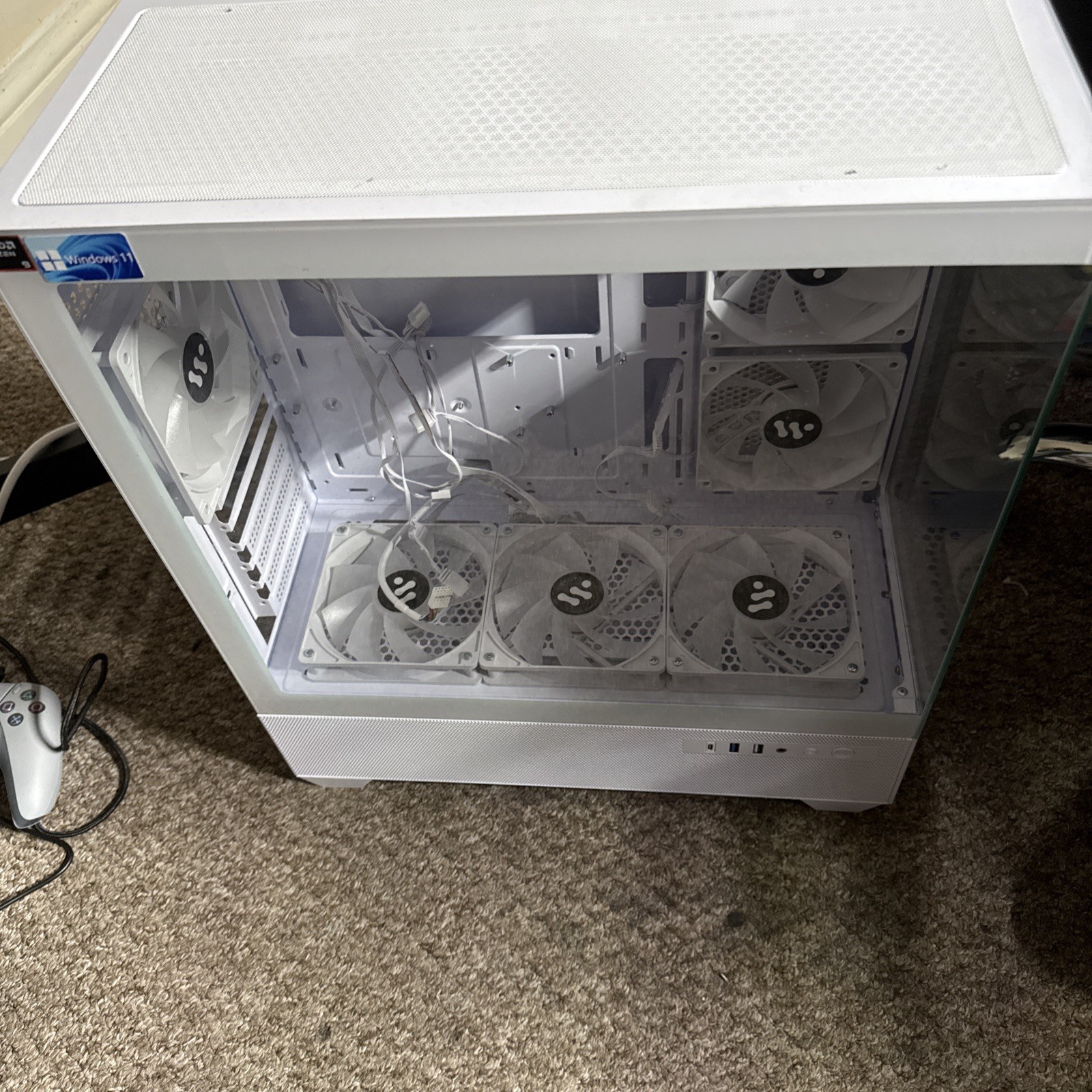 PC Case Pre-Installed 6 × 120mm PWM ARGB Fan, ATX Mid Tower PC Gaming ...