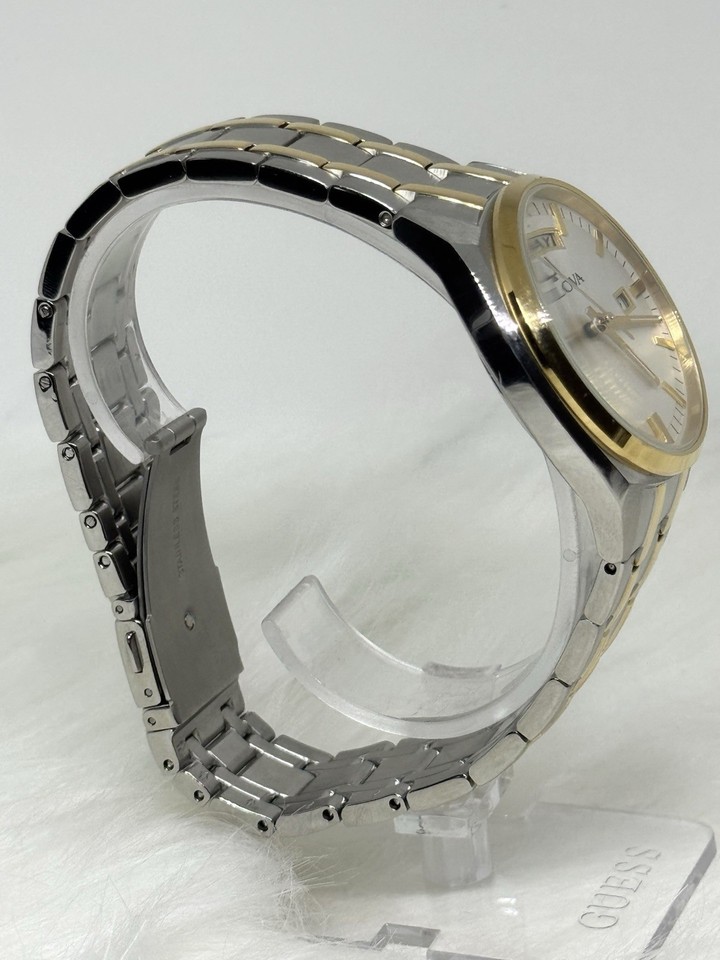 Bulova Surveyor Men's Day/Date Two Tone 39mm Stainless Steel Watch ...