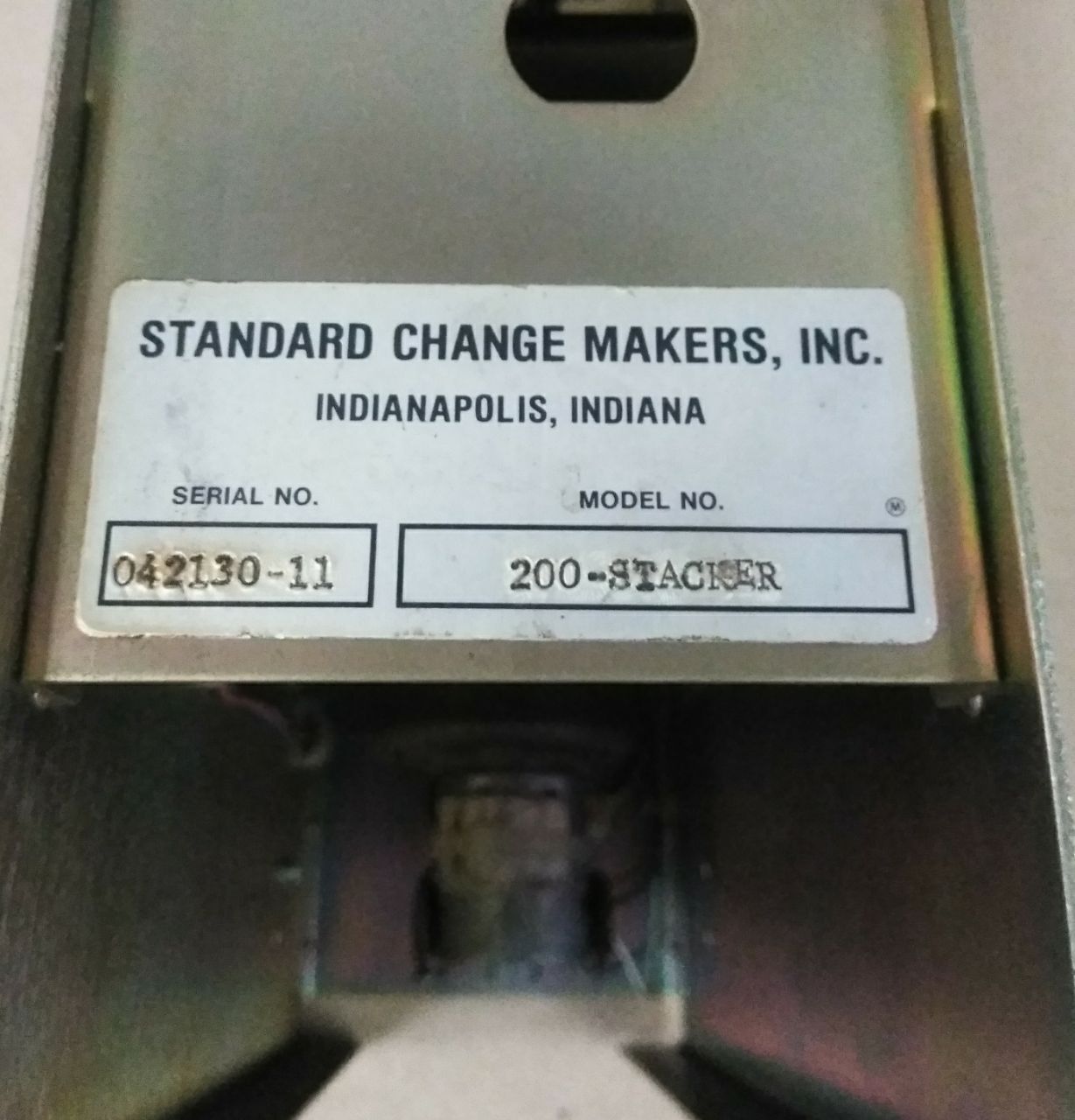 Standard Change Makers System 200 Bill Stacker S/N 042130-11 for sale ...