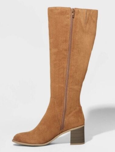 Universal Thread Women's Marlee Knee High Heeled Fashion Boots Cognac ...