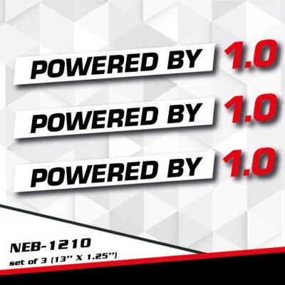 POWERED BY 1.0L Decal Sticker for VW RENAULT FORD SKODA CARS TRUCK NEB ...