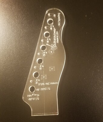 Custom Guitar Headstock Tuner Drill Pattern Template Tele neck HSMT961 ...
