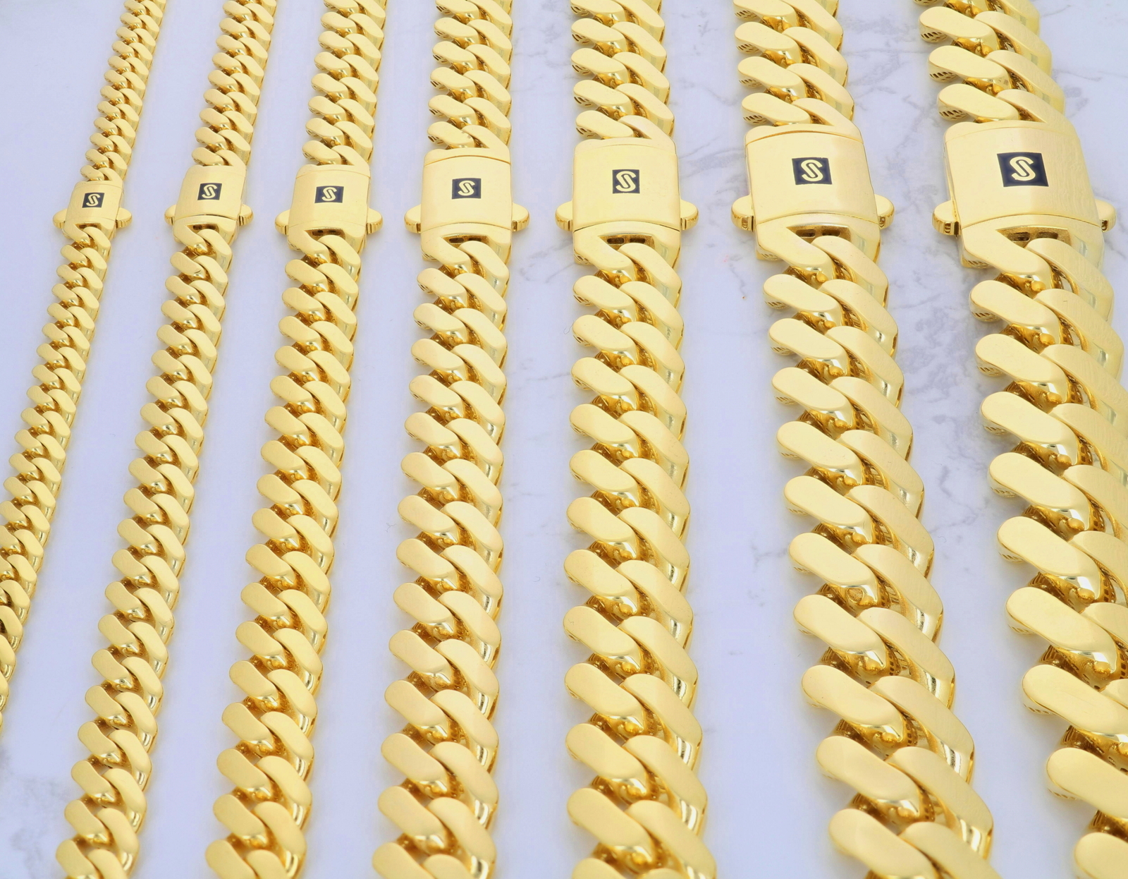 10K Yellow Gold Miami Cuban Royal Monaco Chain 5mm-20mm Necklace ...