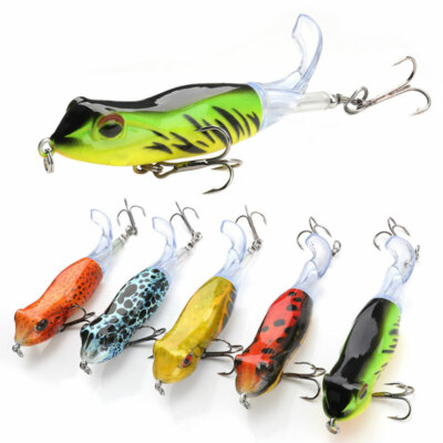 Whopper Plopper Frog Fishing Lure Topwater Floating Crankbait Popper 3. ...