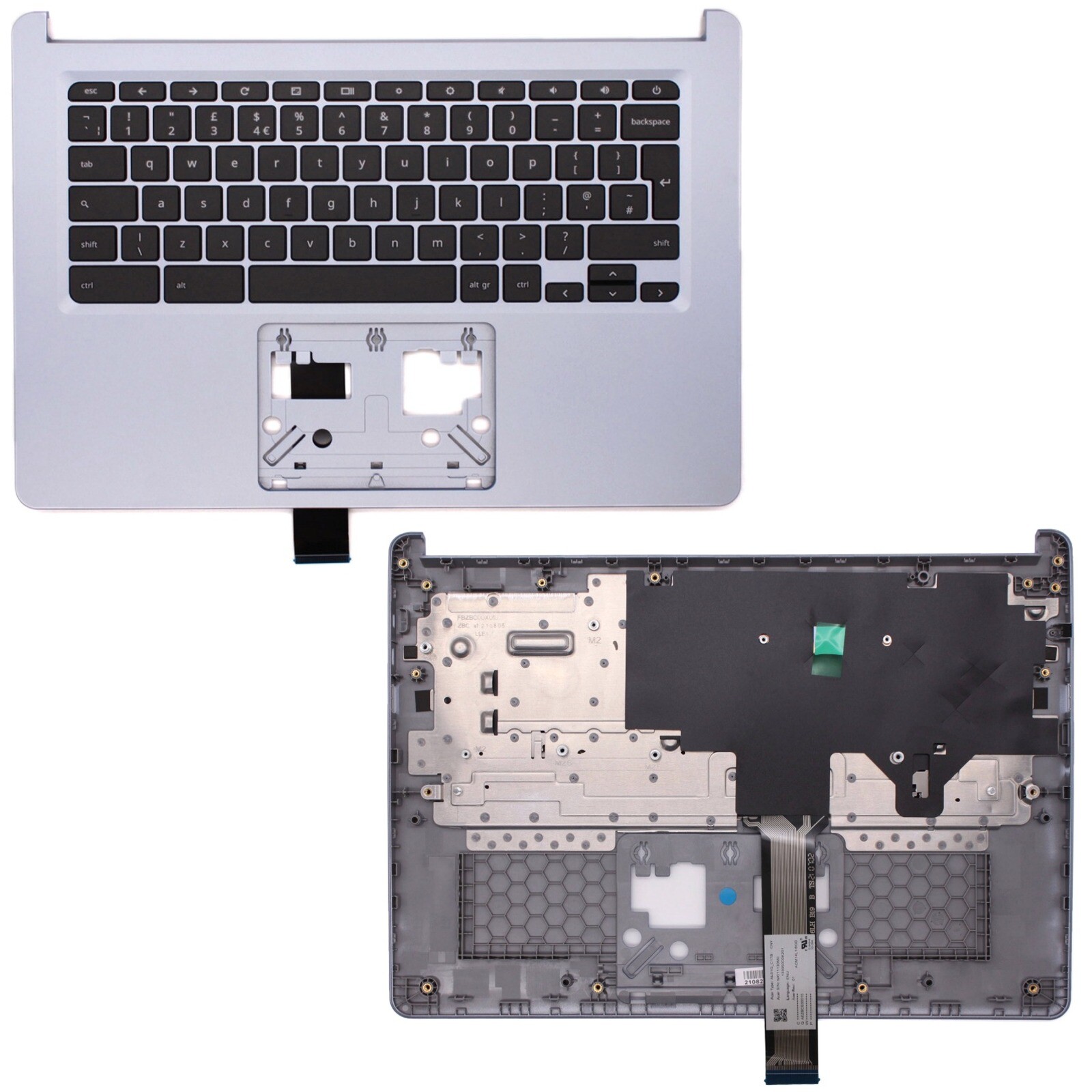Genuine Acer ChromeBook 314 CB314-1H-C31G Palmrest Cover UK Keyboard ...