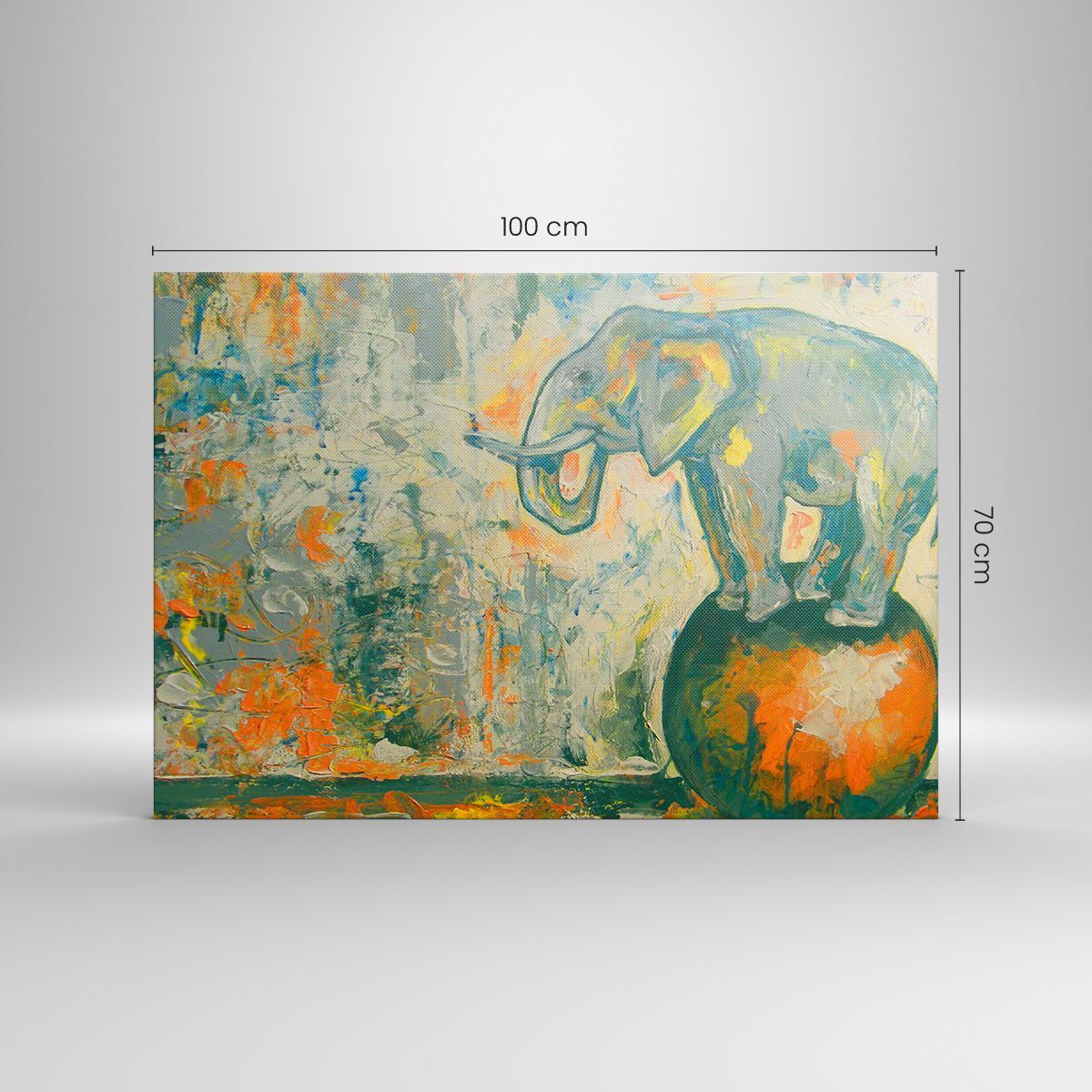 Impression sur Toile 100x70cm Tableaux Image Photo l phant abstraction ...