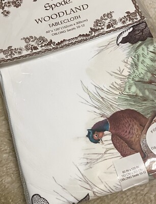 Spode WOODLAND Pheasant Thanksgiving TABLECLOTH 60" x 120” Oblong ...