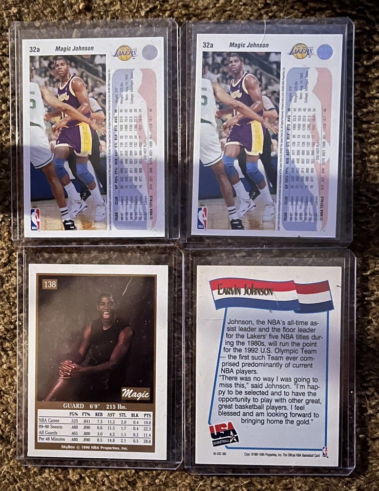 Magic Johnson NBA Basketball Lot Of (4) Cards | eBay