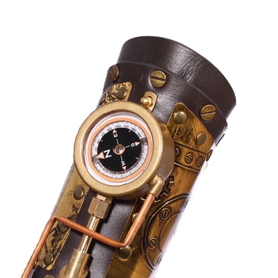 Steampunk Arm Sleeve with Compass Reusable Props Handmade Adult Armor ...