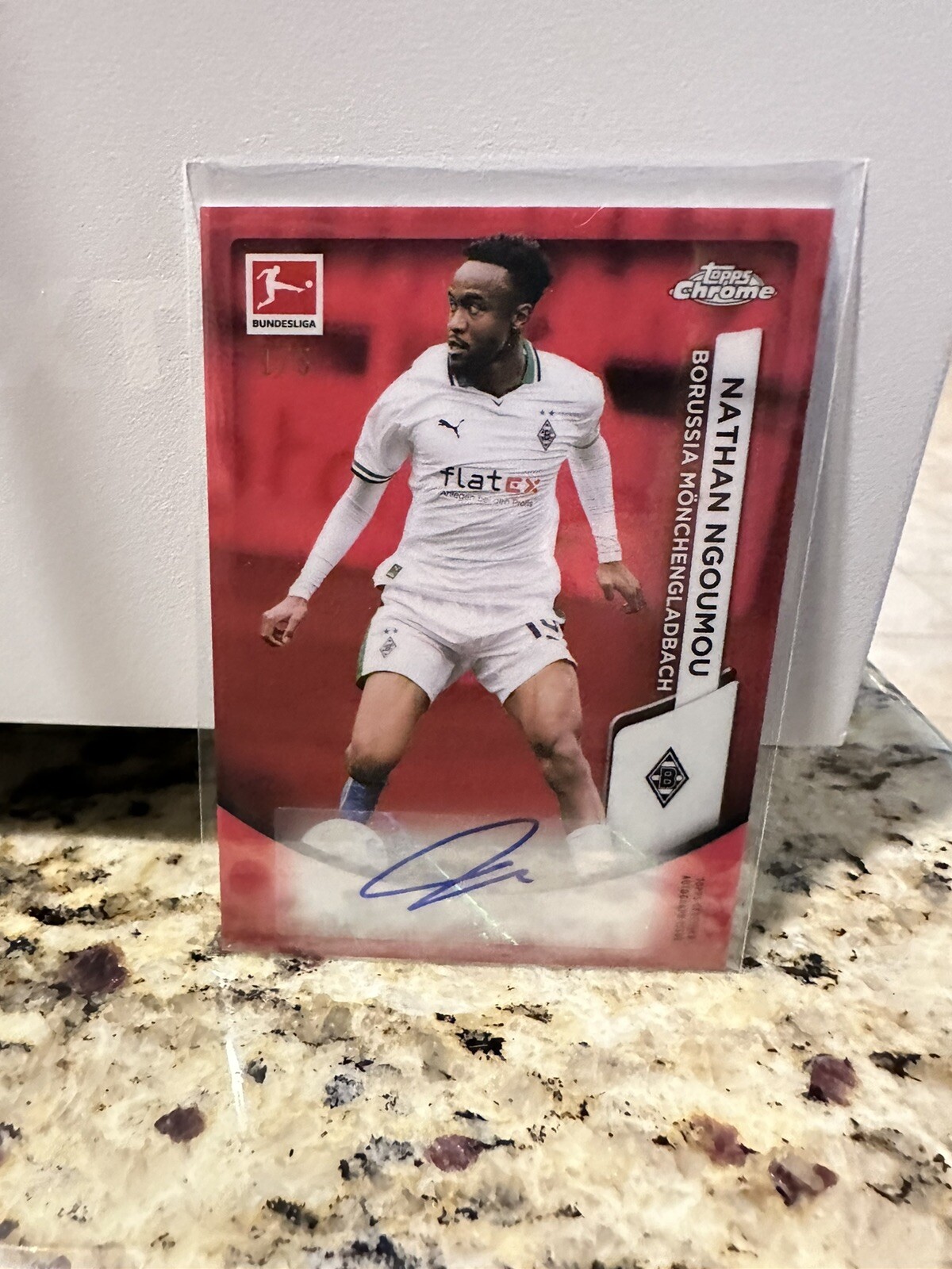 2023-24 TOPPS CHROME BUNDESLIGA NATHAN NGOUMOU AUTO BORUSSIA ...