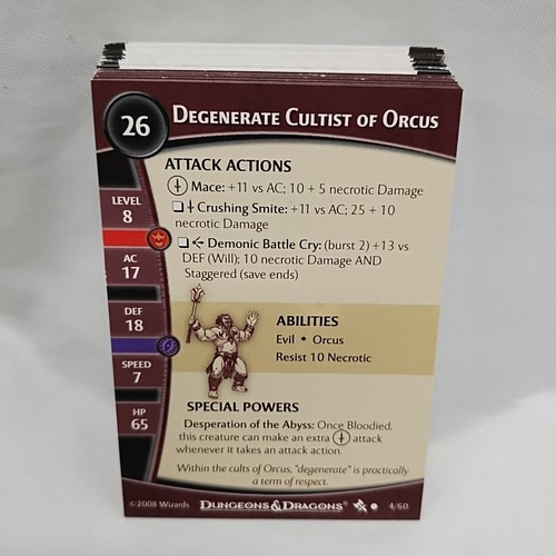 Lot Of (28) Dungeons And Dragons Various Miniatures Game Stat Cards | eBay