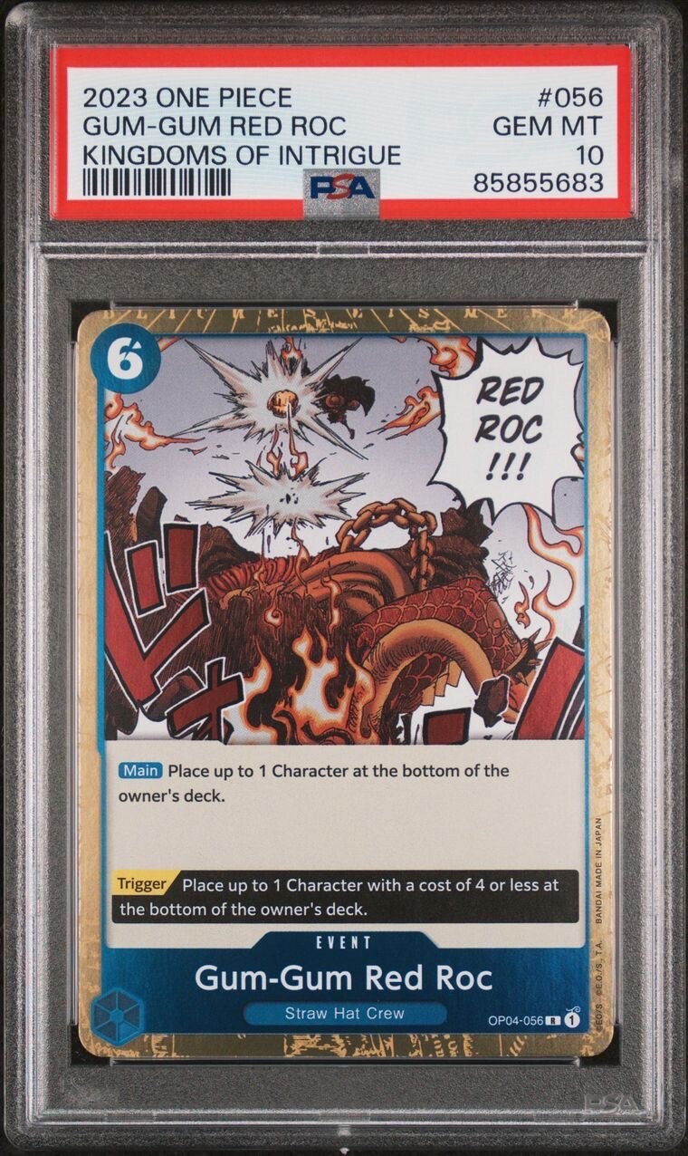 PSA 10 2023 One Piece Kingdoms Of Intrigue Gum Gum Red Roc #056 Pop 1 ...