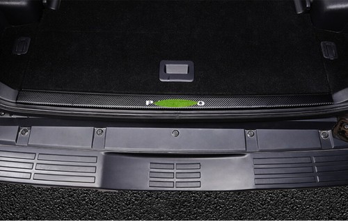 For Mitsubishi Pajero Montero 06-19 Leather Carbon Fiber Rear Bumper ...