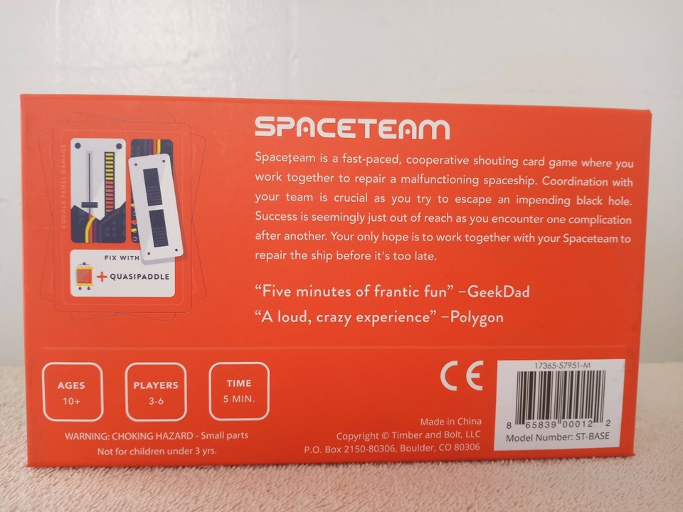 SpaceTeam Chaotic & Cooperative Card Game Stellar Factory Timber & Bolt ...