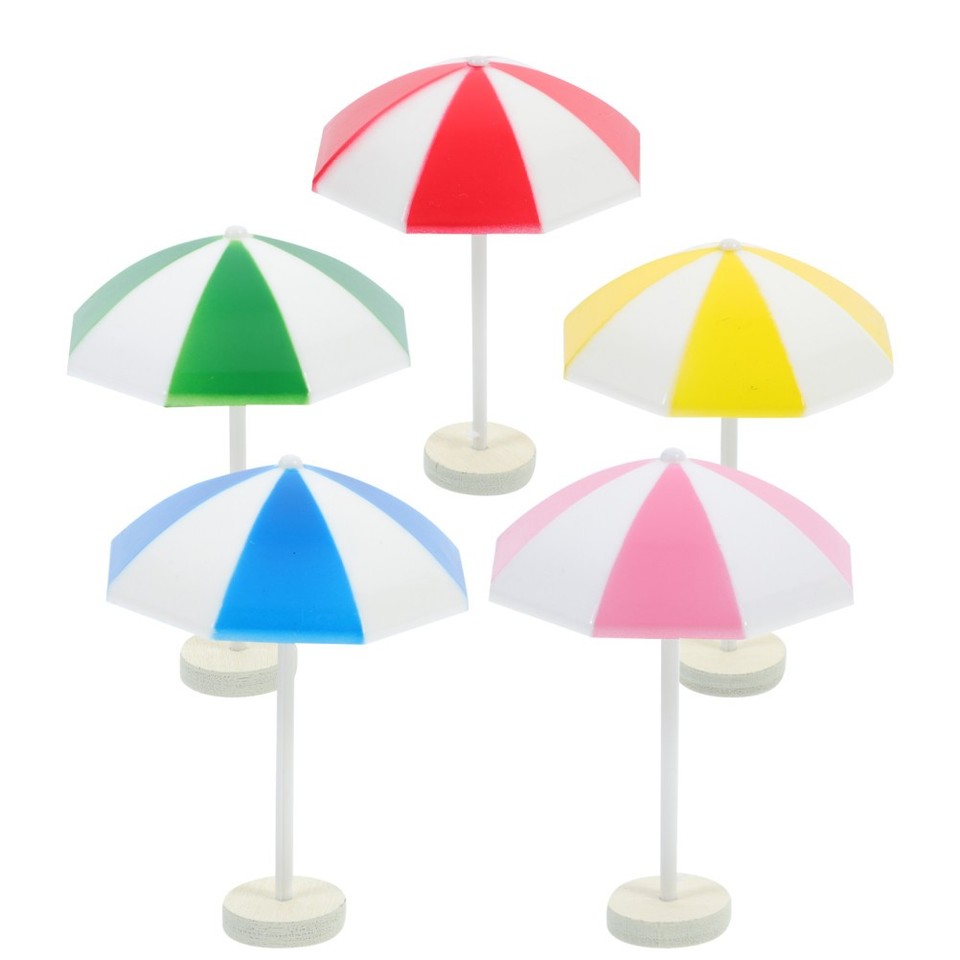 5 Pcs Miniature Sunny Rainy Umbrella Props Beach Umbrellas Decorative ...