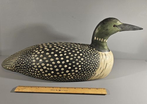 HAND CARVED & PAINTED LOON DECOY SIGNED JIMMY BOWDEN DATED 2007 | eBay