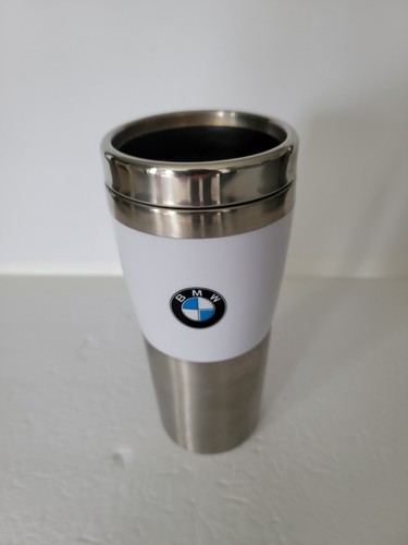 BMW Logo White Travel Mug Cup Stainless Steel Coffee Tumbler 14fl oz ...