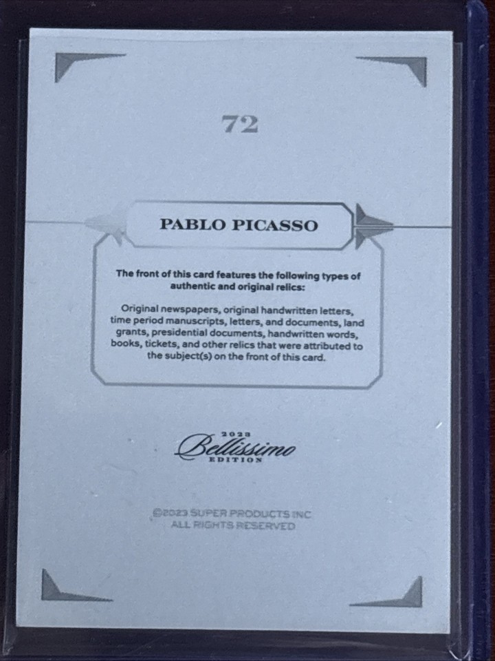 2023 Keepsake Bellissimo Edition Pablo Picasso Red 02/20 Handwritten ...
