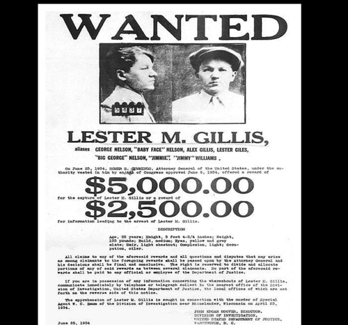 Baby Face Nelson Wanted Poster PHOTO FBI Prohibition Gangster 8x10 ...
