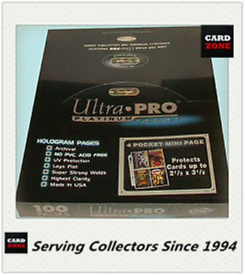 Ultra Pro Platinum 4 Pocket Pages 3.5"x 5" Factory box(100)-Oversize ...
