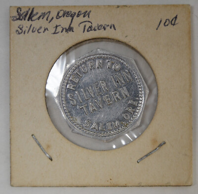 Silver Inn Tavern Salem Oregon OR ORE 10 Cent Octagonal US Trade Token ...