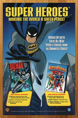 2003 Batman Animated Series/Super Friends Print Ad/Poster DC BTAS DVD ...