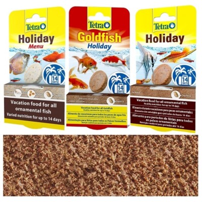 Tetra Goldfish Holiday Tropical Fish Food Block Sticks Aquarium Weekend ...