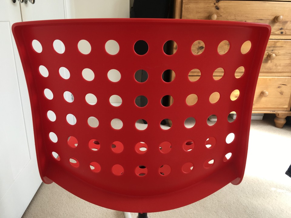 IKEA Vintage Kids Plastic Swivel chair, adjustable height, Red | eBay UK