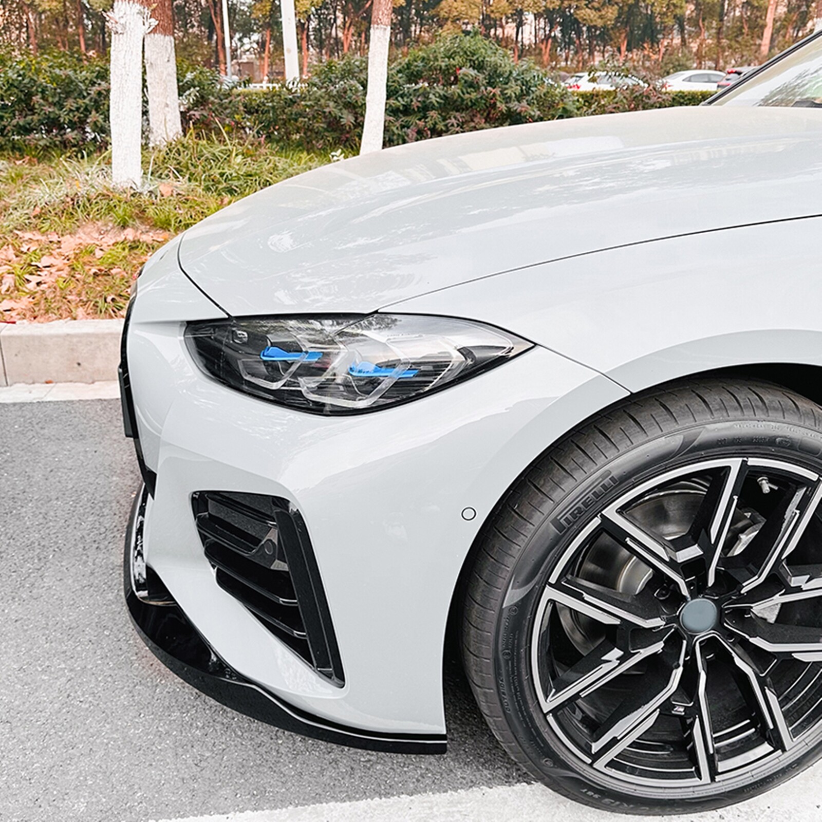 Black Front Bumper Spoiler Splitter Lip For BMW 4 Series G26 M Sport 20 ...
