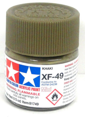 Tamiya 81749 XF-49 Khaki 1/3 oz Acrylic "Mini" Paint Bottle | eBay