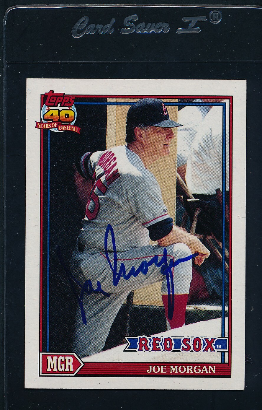 1991 Topps #21 Joe Morgan Red Sox Signed Auto *49112 | eBay