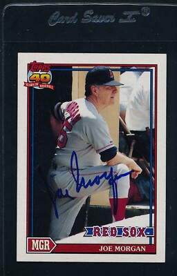 1991 Topps #21 Joe Morgan Red Sox Signed Auto *49112 | eBay