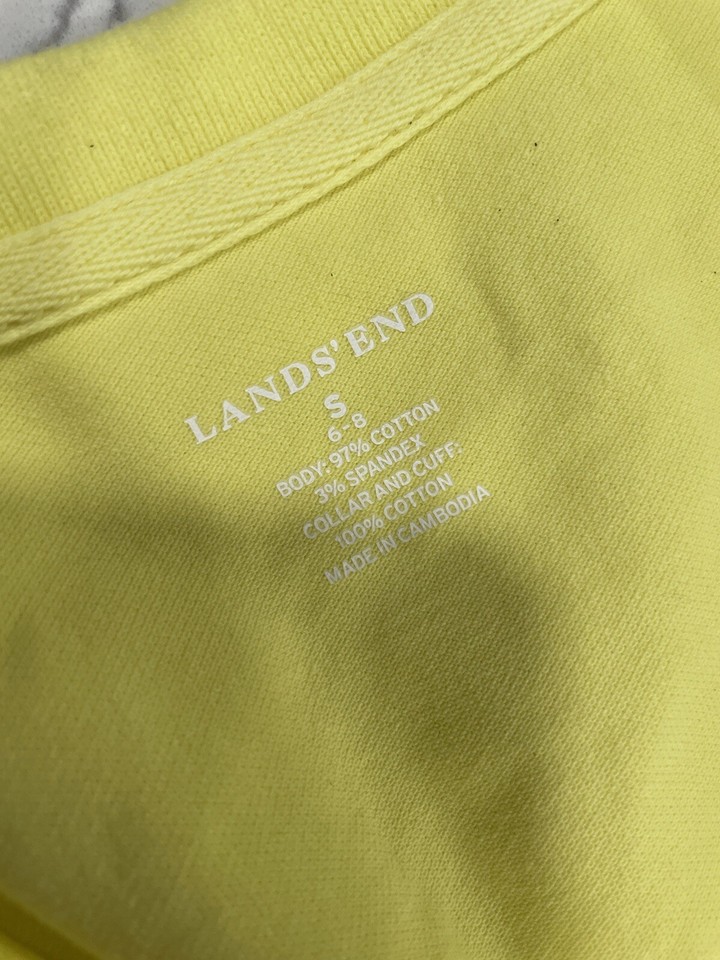 Lands' End Women's Short Slv Interlock Polo Shirt Yellow S AK92 ...