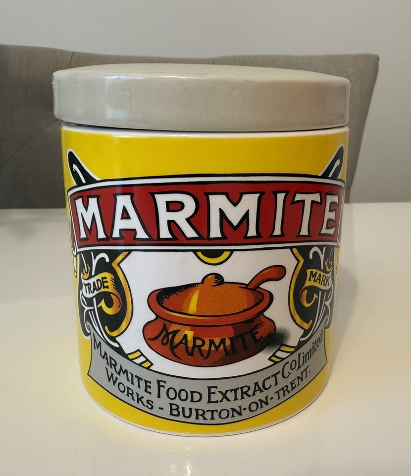 Marmite Ceramic Storage Pot With Lid - Collectible Kitchen Display Jar ...