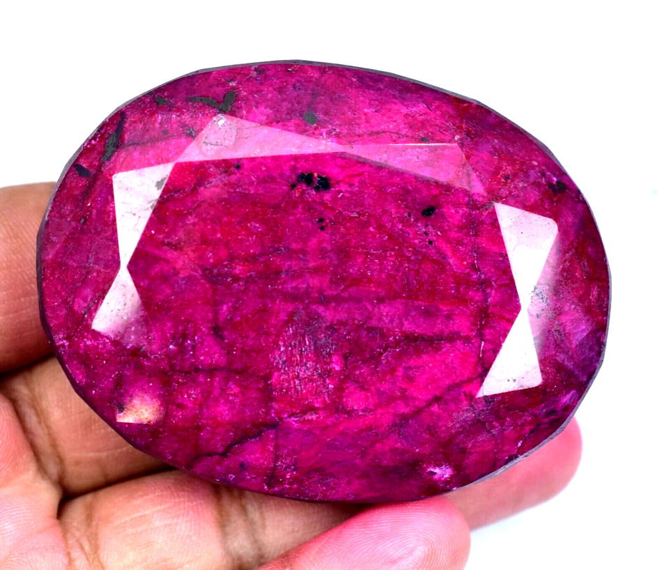 733.50 CT Natural Huge Red Ruby Certified Earth-Mined Oval Cut Loose ...