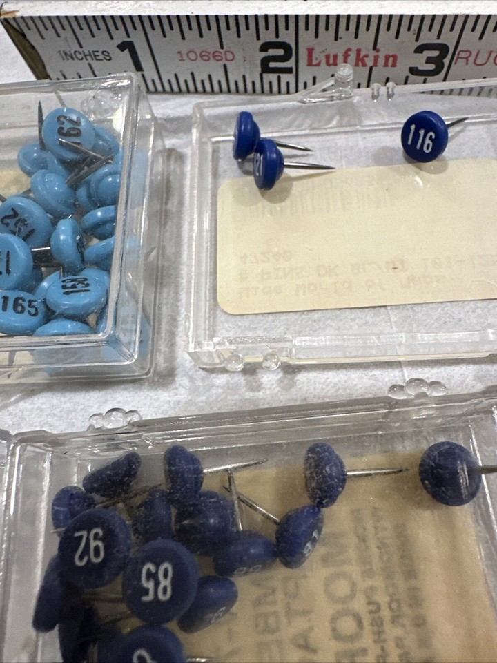5 Boxes Vintage Moore Map Tacks Push Pins Numbered. art gallery Blue ...