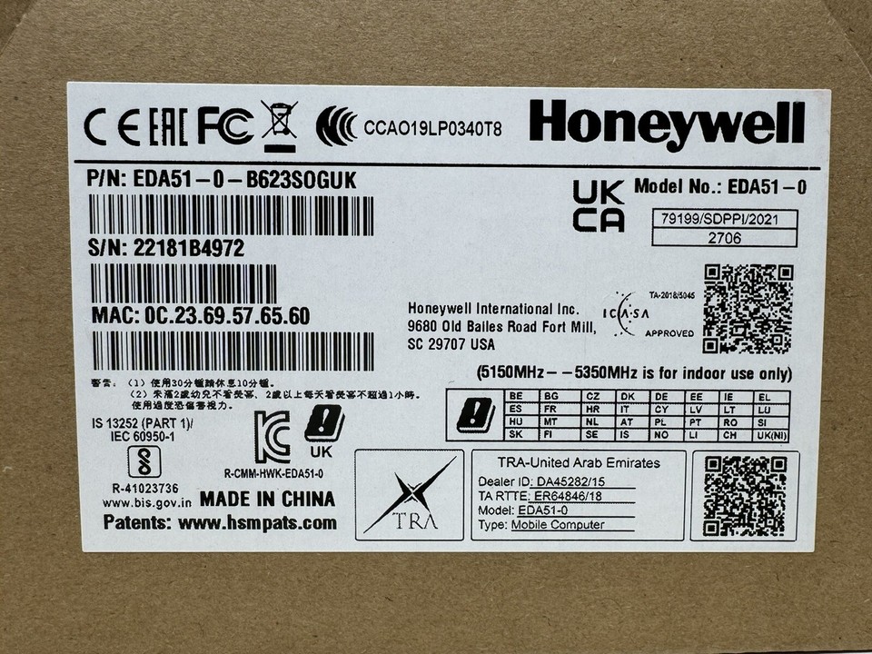 NEW! Honeywell Scanpal EDA51 Barcode Scanner w/Handle & Battery In ...