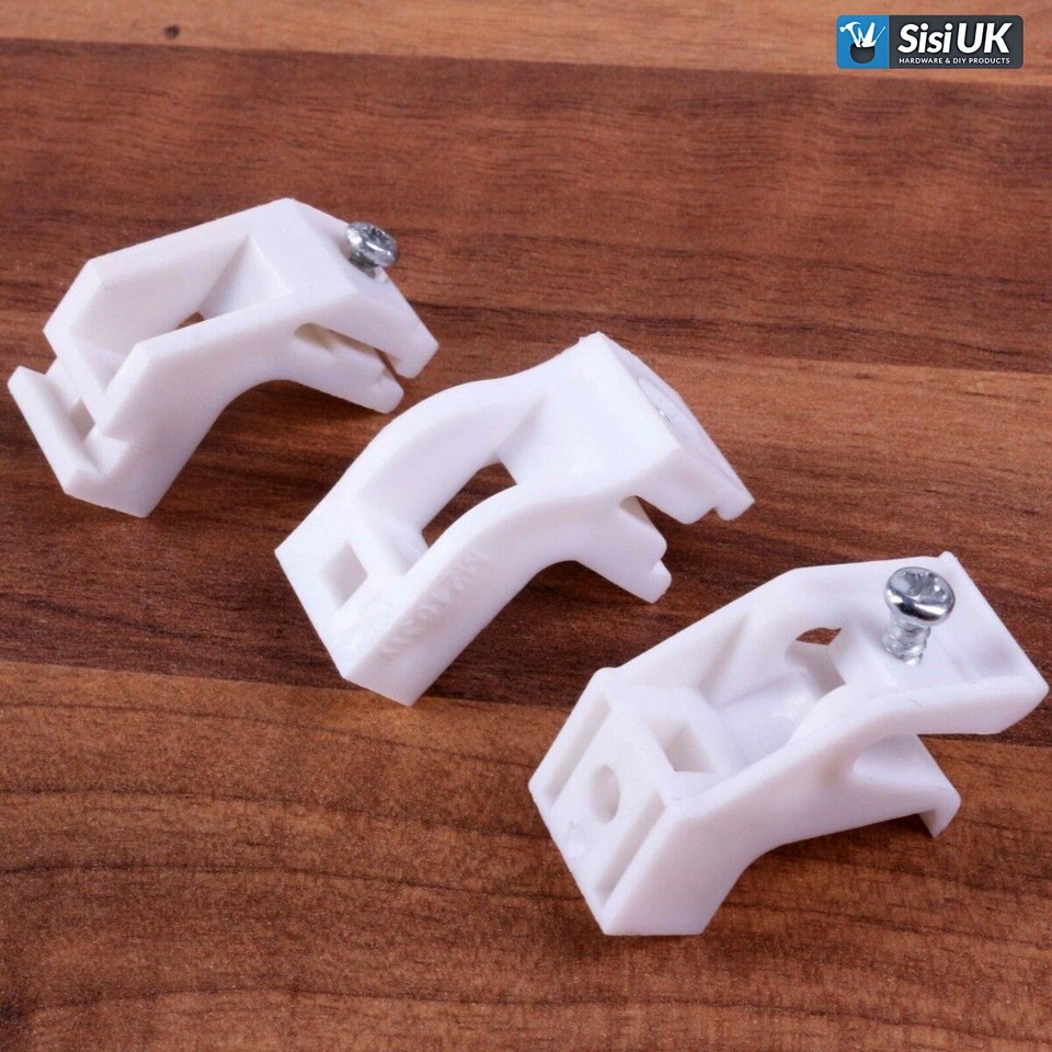 White CURTAIN RAIL TRACK BRACKETS Choose Sologlide/Decorail/Swish Drape ...