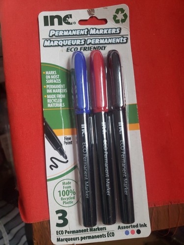 Inc. Permanent Markers Assorted Fluorescent Ink Blue Red Black New | eBay