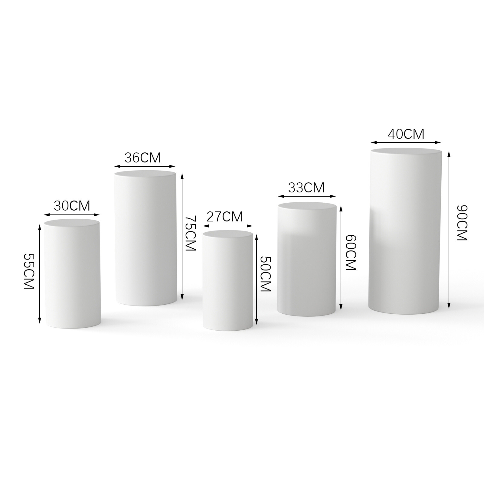 5X Metal Plinth Cylinder Dessert Pedestal Wedding Cake Flower Display ...