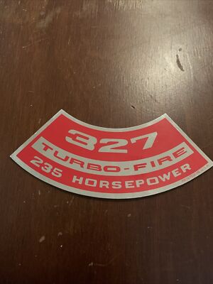 New GM air cleaner decal 327 Turbo-Fire 235HP sticker | eBay