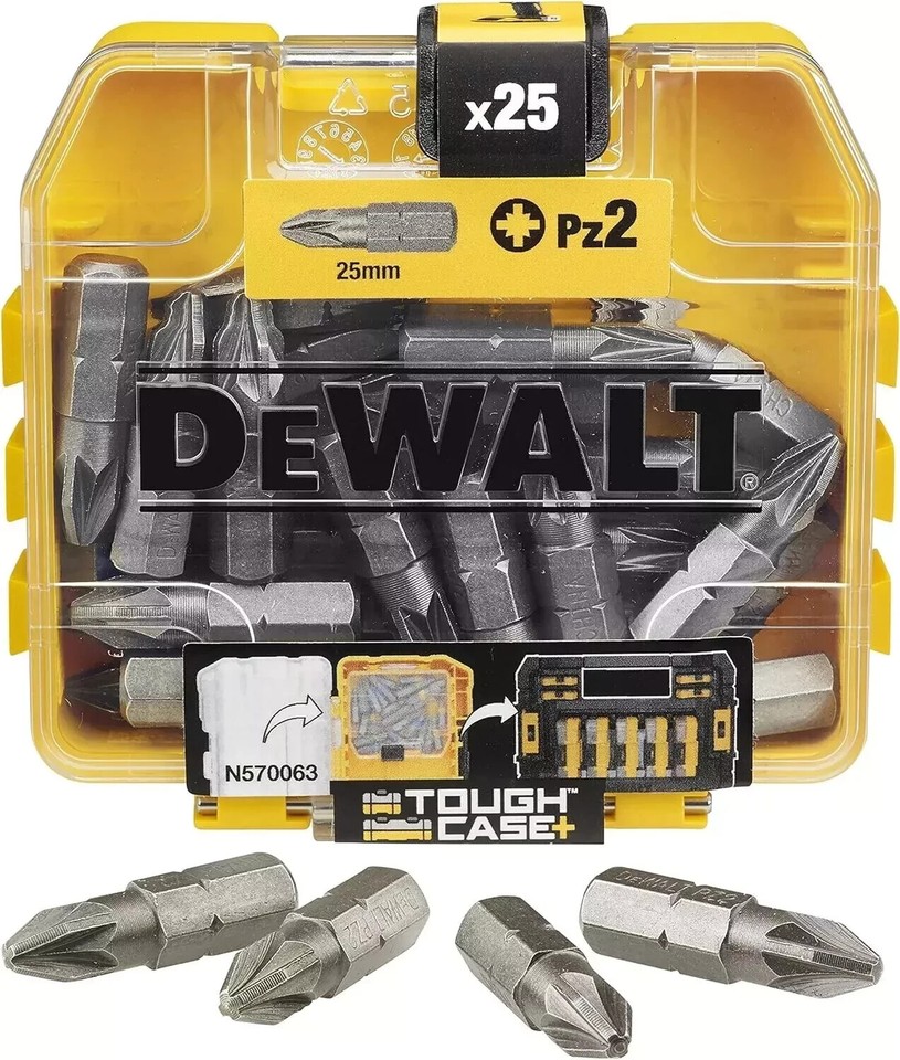 Dewalt 25 X PZ2 Impact Torsion Screwdriver Bits FLEXTORQ Tough Carry ...