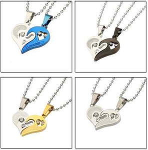 Men Women Couple Lover Necklace I Love You Heart Shape Pendant ...