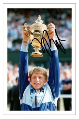 BORIS BECKER Signed Autograph PHOTO Gift Signature Print Wimbledon ...