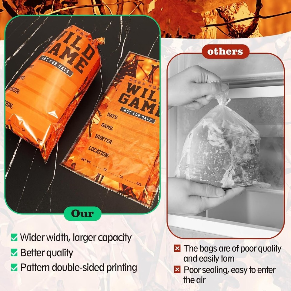 150 Pack Wild Game Freezer Bags,1.5Lb Ground Meat Bags Packaging ...