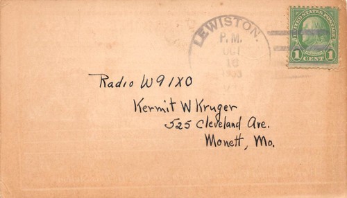 LEWISTON VERMONT VT POSTAL QSL CARD 1933 W1EFC | eBay