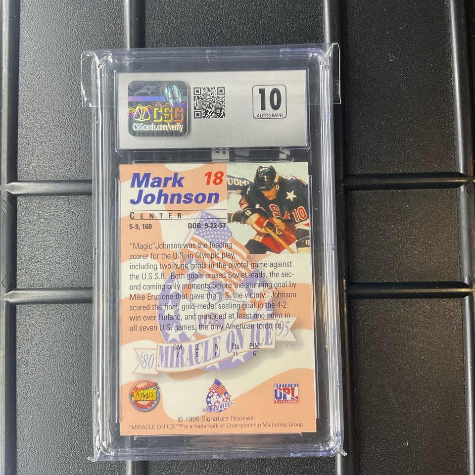 1995 Signature Rookies 1980 Miracle On Ice Set Mark Johnson Auto /2000 ...