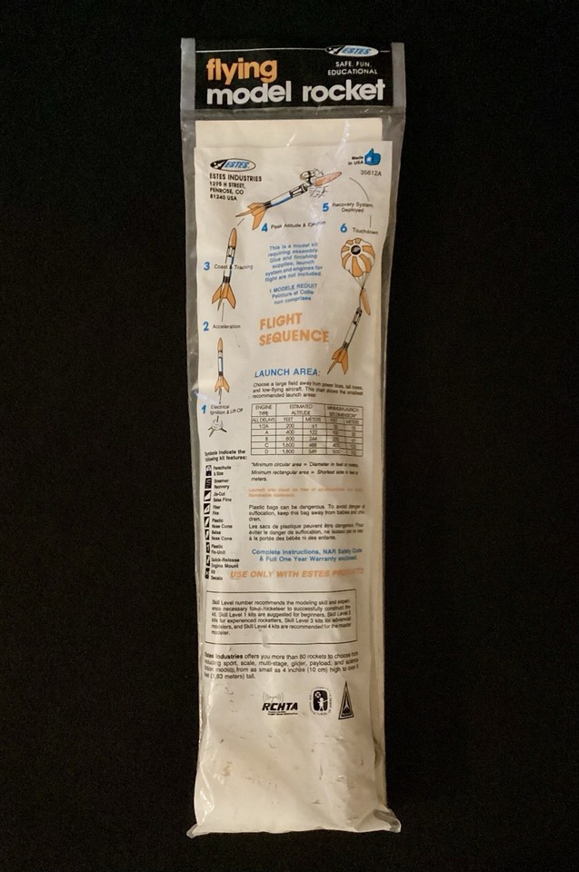 Vintage Estes Black Brant II #1958 Flying Model Rocket!! Scale Model ...