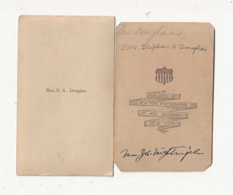 TWO 1860s CDVS OF MRS STEPHEN A. DOUGLAS - ADELE CUTTS - CIVIL WAR ...